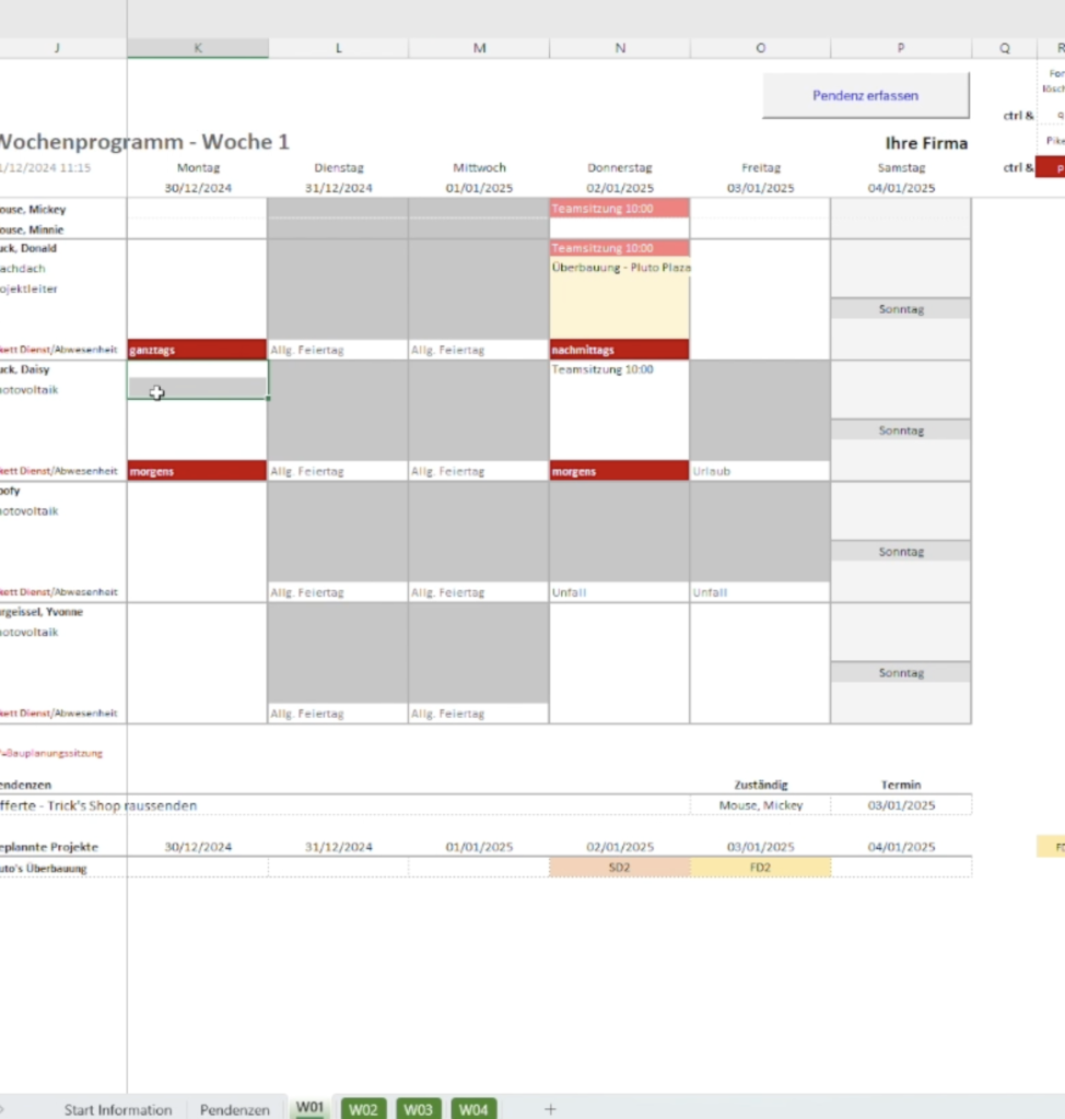 Simply Wochenplanungs Manager – Excel Consulting